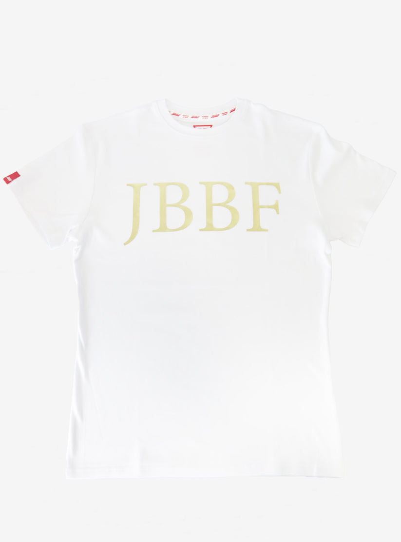 JBBF T-Shirt 白xゴールド泊 ロゴ – JBBF Store